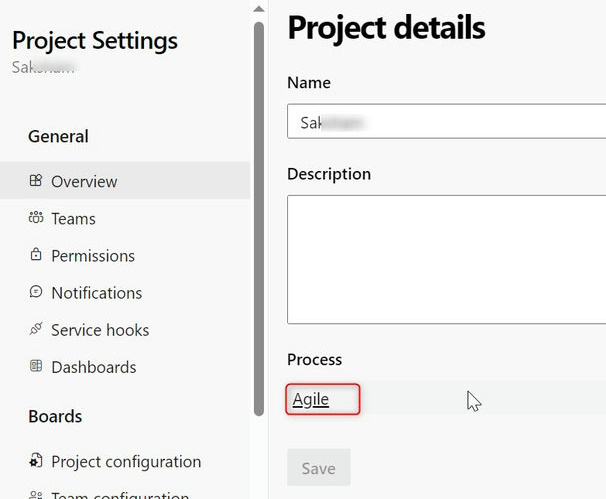 Configure Inherited Processes In Azure Devops